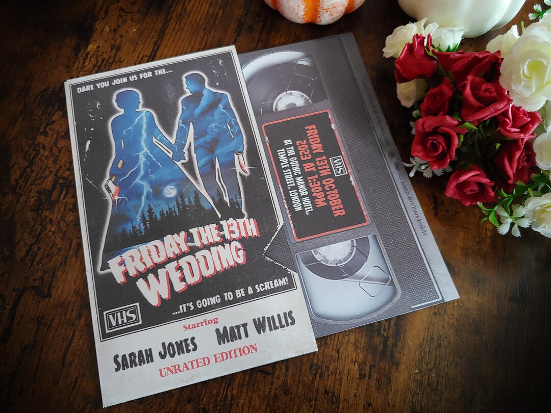 Personalised 80's Halloween Horror Movie VHS Tape Inspired Wedding ...