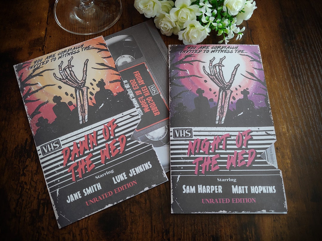 Personalized Zombie Movie VHS Halloween Wedding Invitation With ...