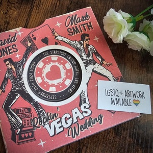 Personalized Elvis Las Vegas Wedding Invitation: Record Album Design ...