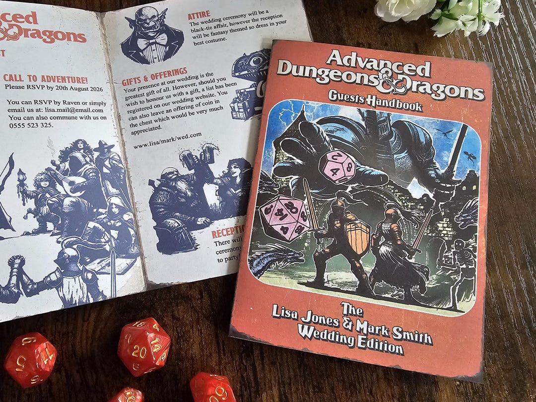 Personalised Dungeons and Dragons, Dnd Wedding Invitation With Guest ...