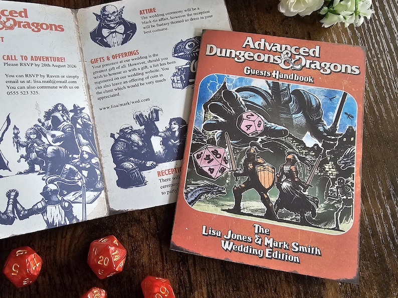 Personalised Dungeons and Dragons, Dnd Wedding Invitation With Guest ...