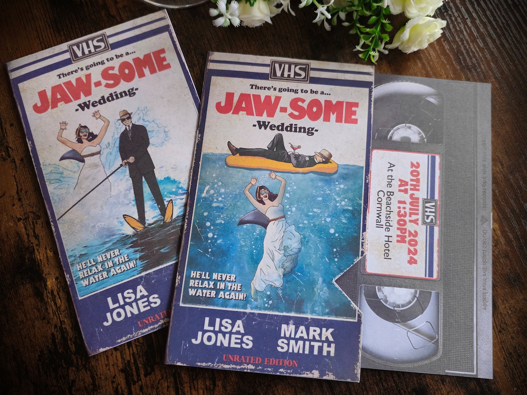 Personalized Movie Theme Wedding Invitation: VHS Tape Design - Etsy