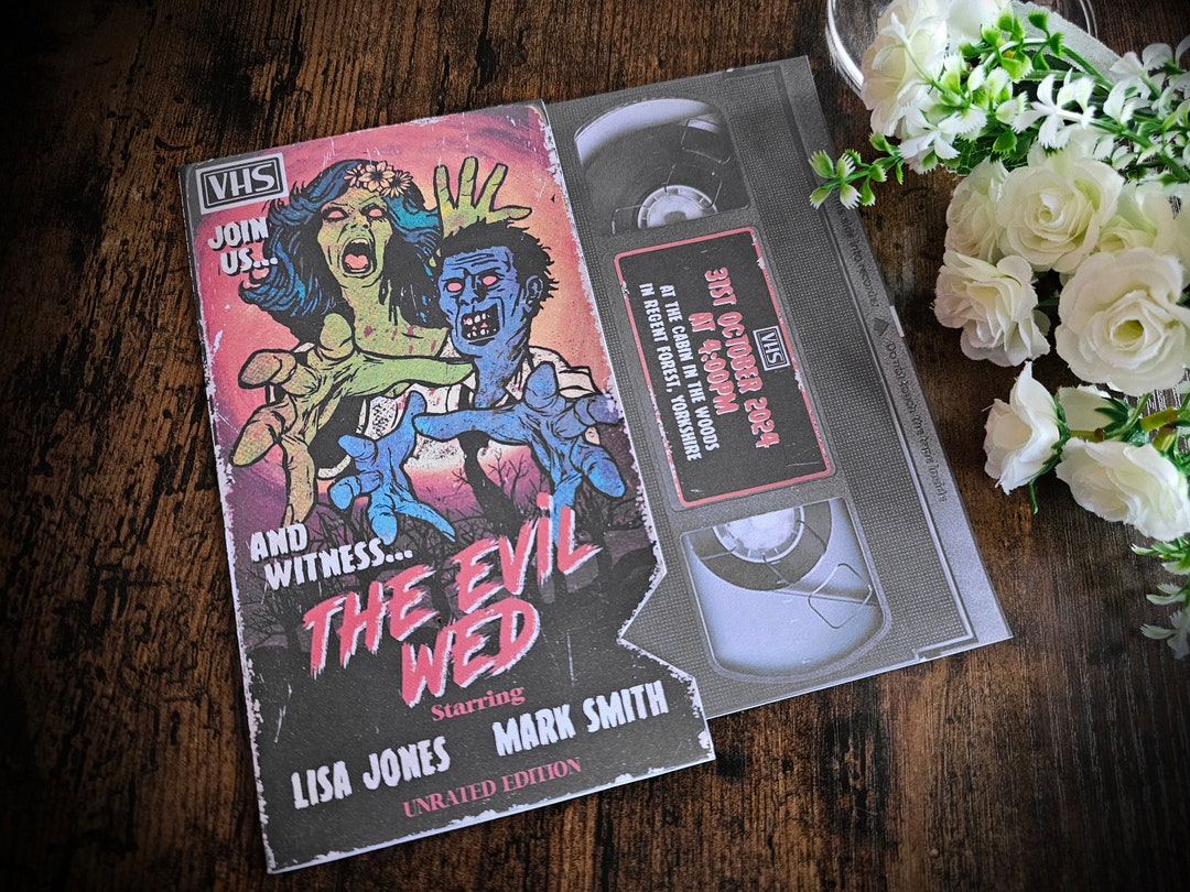Personalised 80's Halloween Horror Zombie Movie VHS Tape Inspired ...