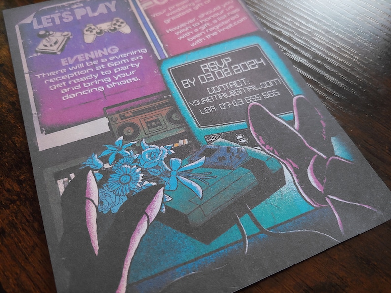 Personalised 80's Retro Arcade Video Game Wedding Invite - Etsy