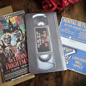 Personalised 1980's Vampire Horror Movie VHS Tape Inspired Wedding ...