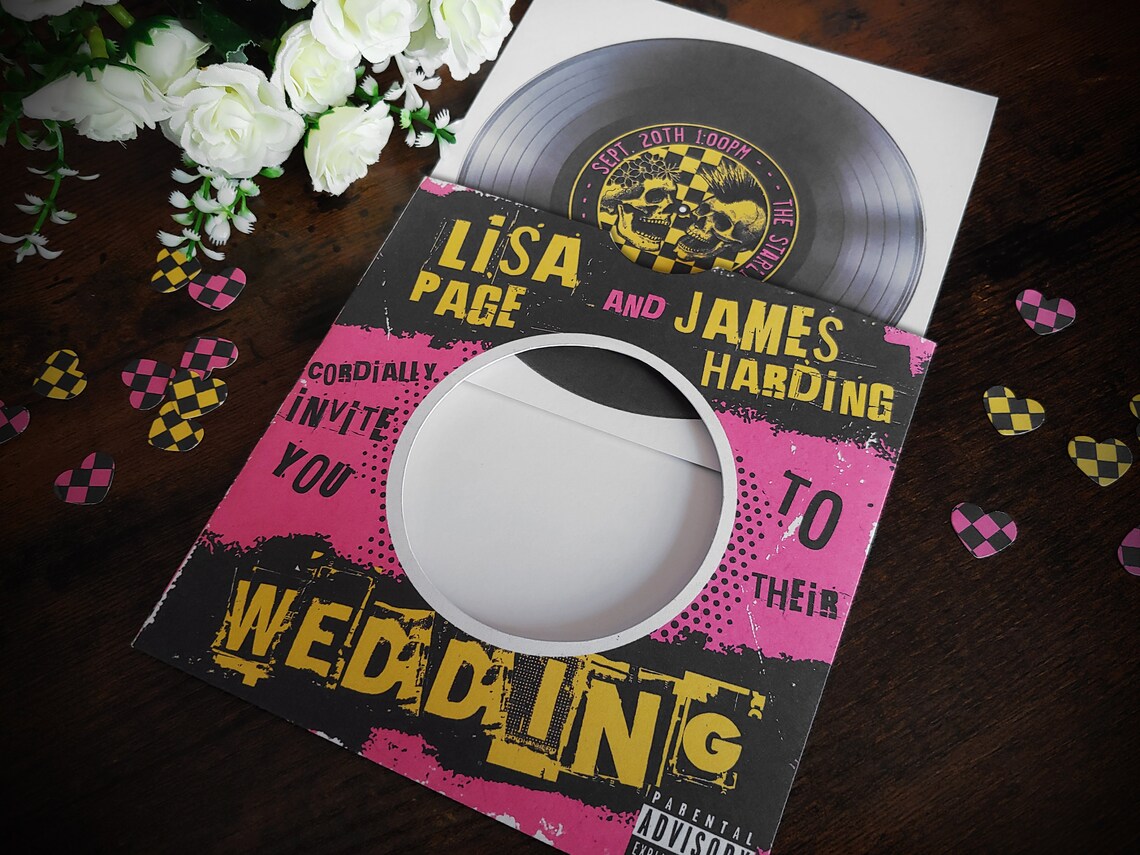 Personalised Punk Rock Album Record Inspired Wedding Invite - Etsy