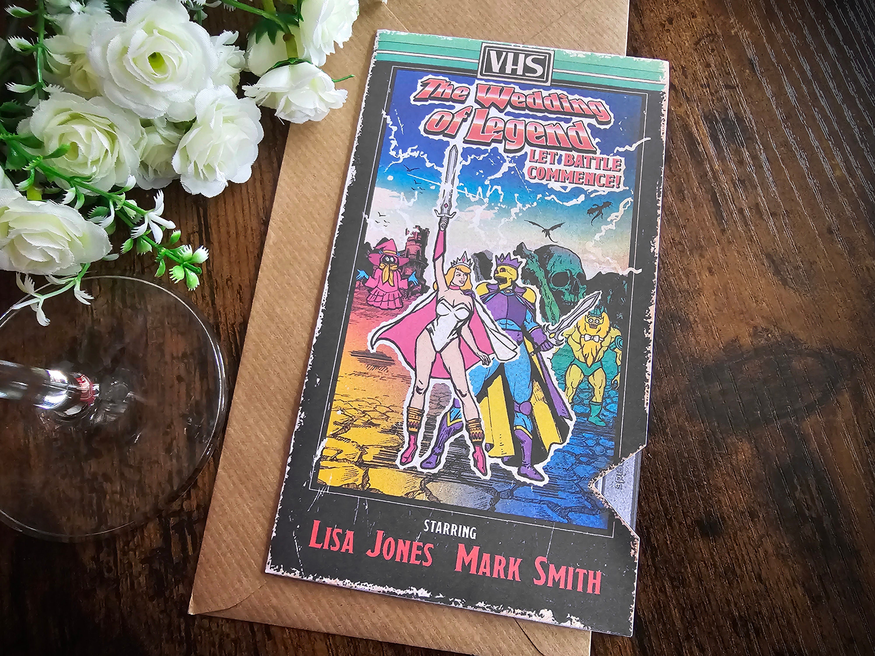 80s Cartoon VHS Tape Wedding Invitation: Fantasy RSVP, Save the Date ...