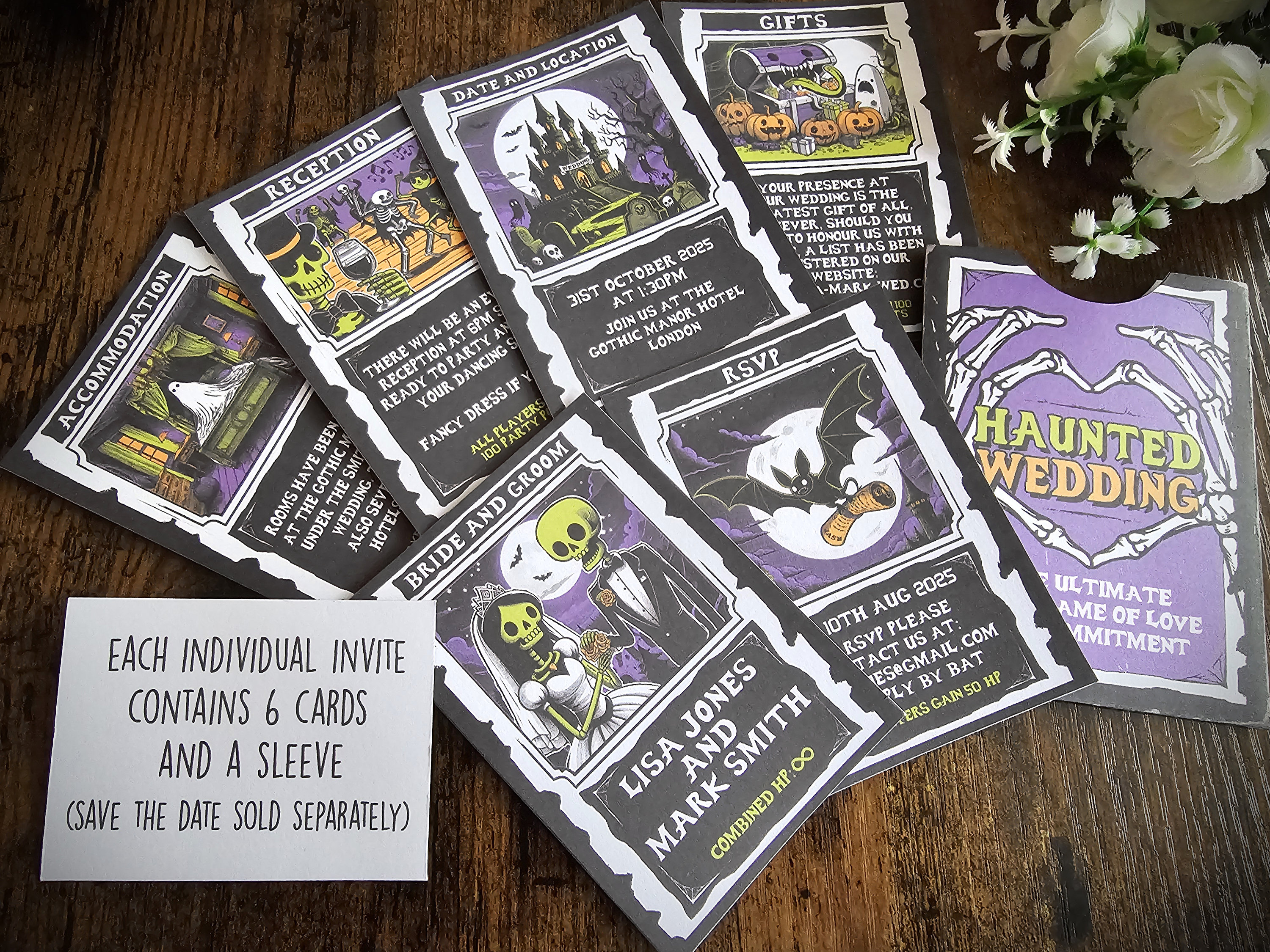 Board Game Inspired Wedding Invitation Set: Personalized RSVP Cards ...