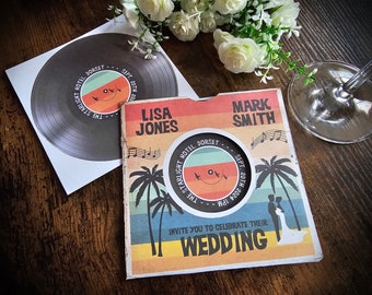 Personalised Punk Rock Album Record Inspired Wedding Invite, Invitation ...