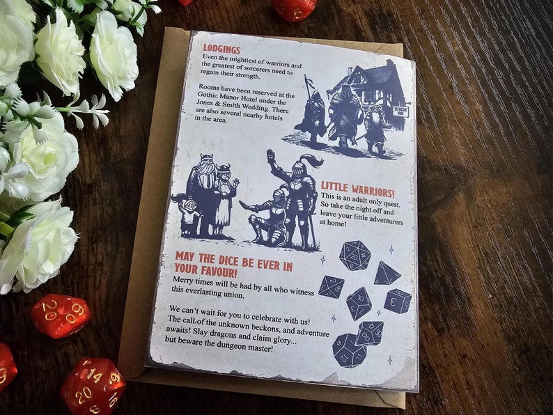 Personalised Dungeons and Dragons, Dnd Wedding Invitation With Guest ...