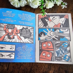 Personalised Folding Manga Style Comic Book Wedding Invite, Invitation ...