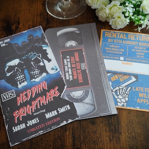 Personalised 80's Horror Movie VHS Tape Inspired Wedding Invite ...