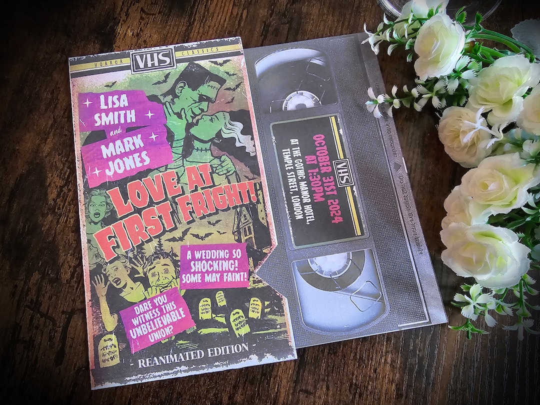 Personalized Bride of Frankenstein VHS Spooky Halloween Wedding ...