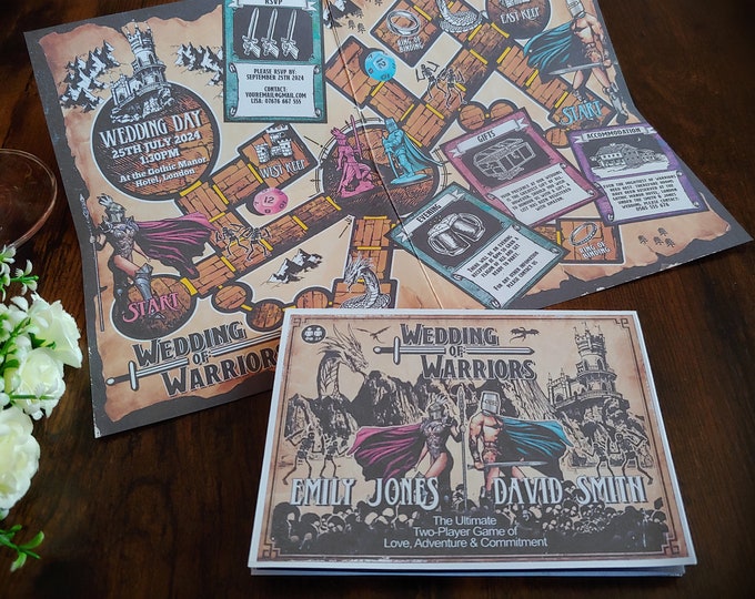 Fantasy Tabletop Card Game Wedding Invitation Set With Envelopes - Etsy ...