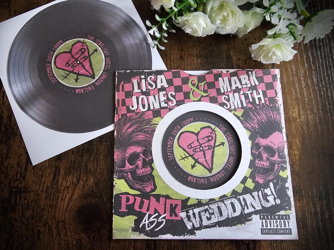 Personalized Punk Rock Wedding Invitation: 70's Retro Album Design - Etsy