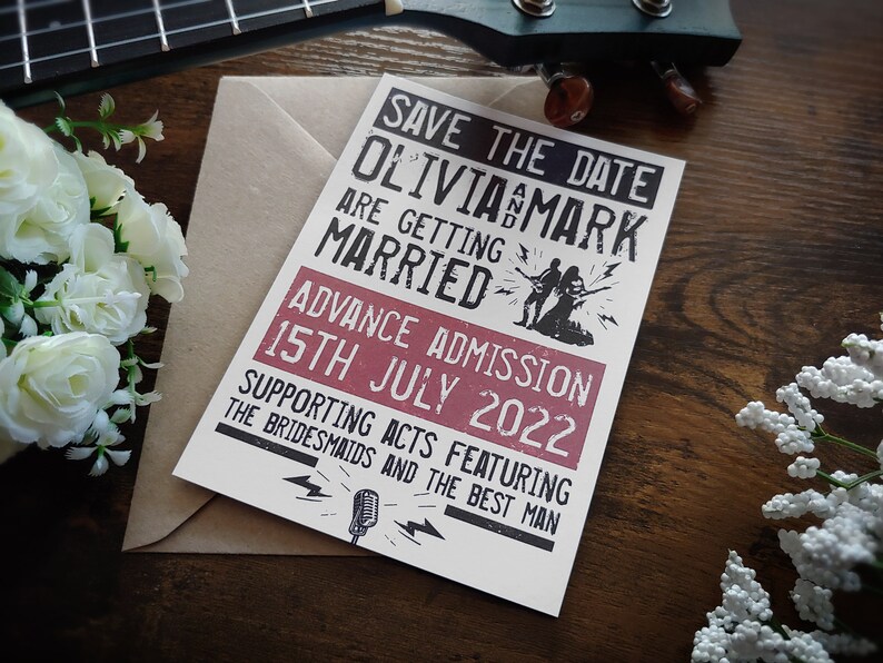 Personalised Rock Concert Gig Ticket Wedding Invite | Etsy