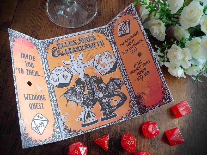Personalised Foldout Dungeons and Dragons Dnd Wedding Invite - Etsy