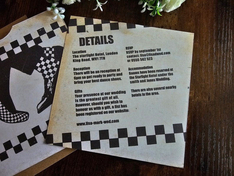 Personalised SKA Album, Record Inspired Wedding Invite, Invitation ...