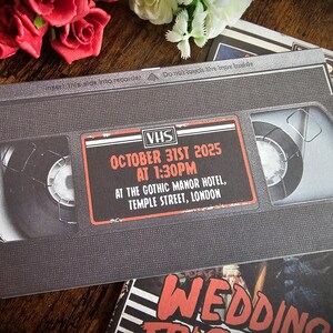 Personalised 1980's Horror Movie VHS Tape Inspired Wedding Invite ...