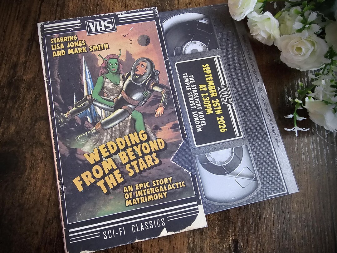 Sci-fi Movie VHS Wedding Invitation: Personalized Fantasy Theme - Etsy