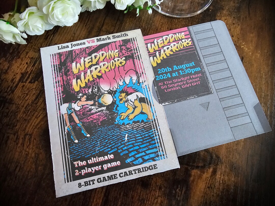 Personalized Retro Video Game Wedding Invitation: 'wedding Warriors' - Etsy