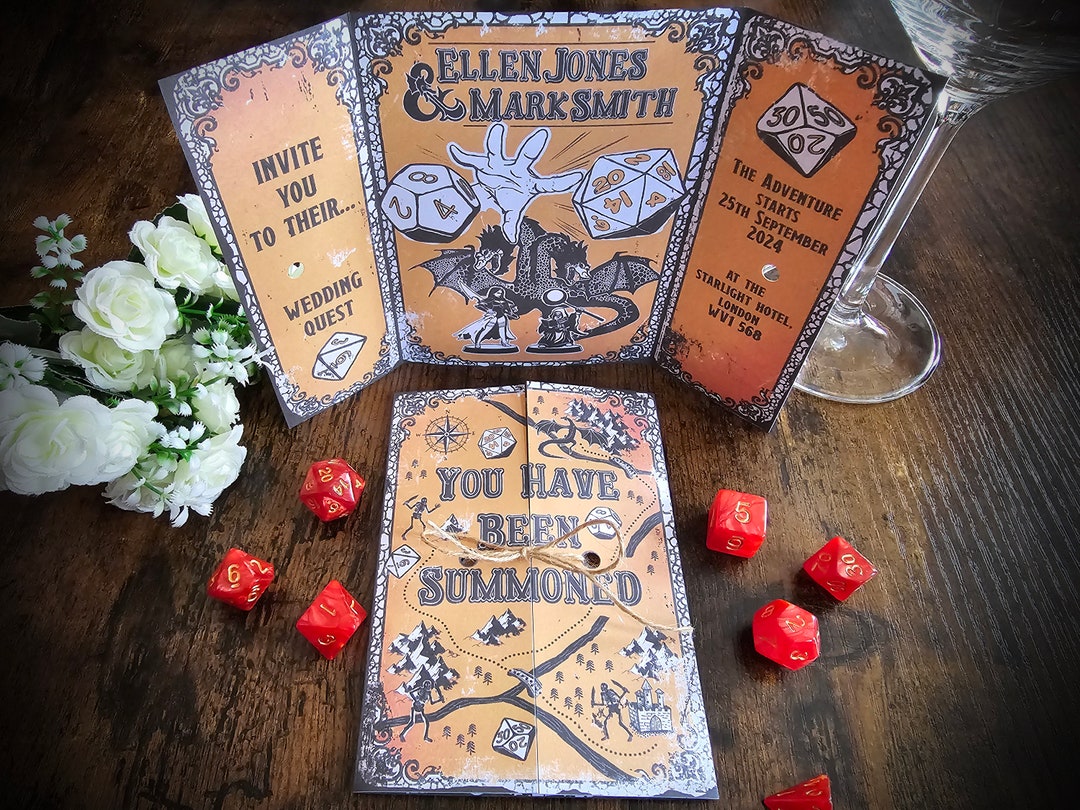 Personalised Foldout Dungeons and Dragons, Dnd Wedding Invite ...