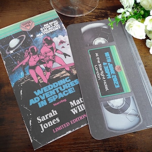 Personalised 80's Sci-fi Fantasy Movie VHS Tape Inspired Wedding Invite ...