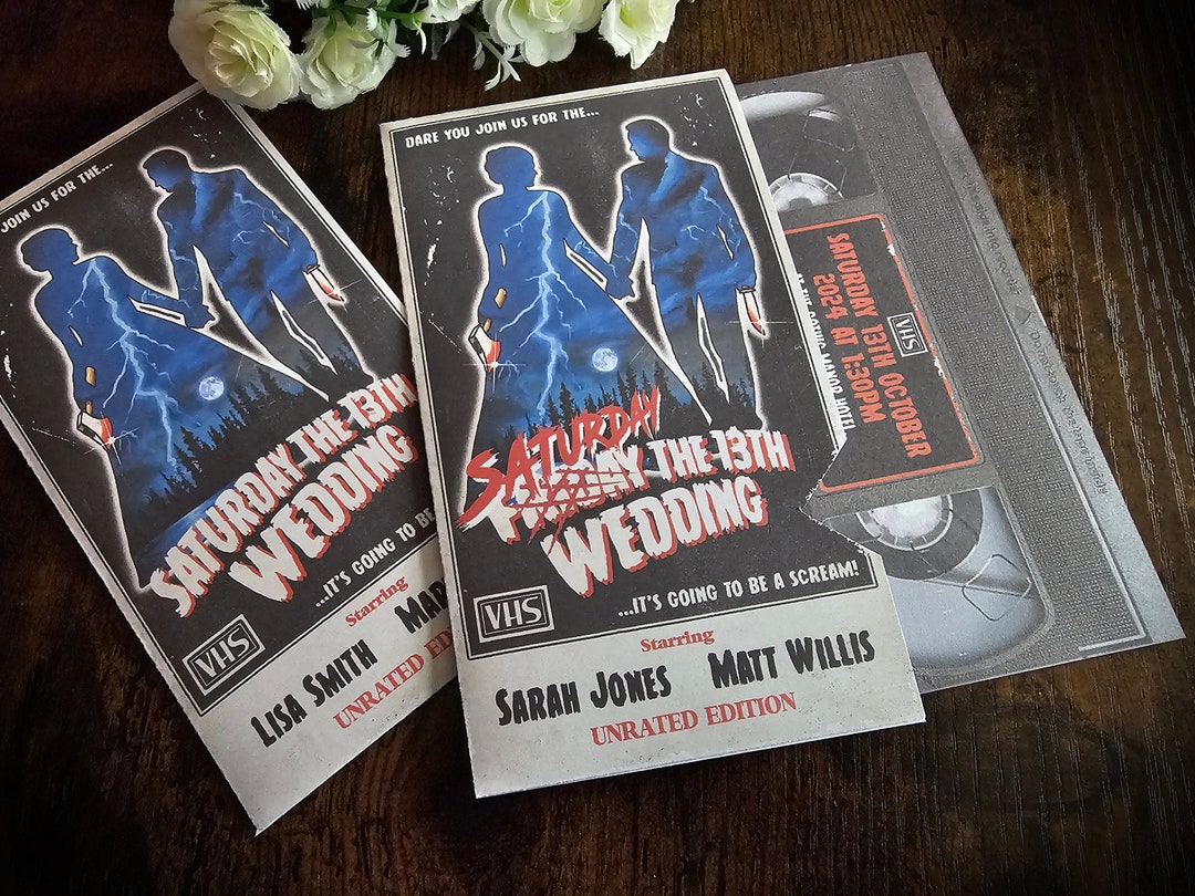 Personalized Horror Movie VHS Wedding Invitation: Saturday the 13th ...