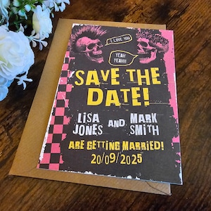 Personalised Punk Rock Album Record Inspired Wedding Invite, Invitation ...