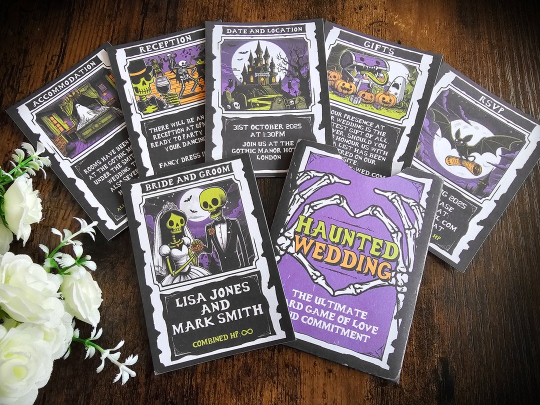 Board Game Inspired Wedding Invitation Set: Personalized RSVP Cards ...