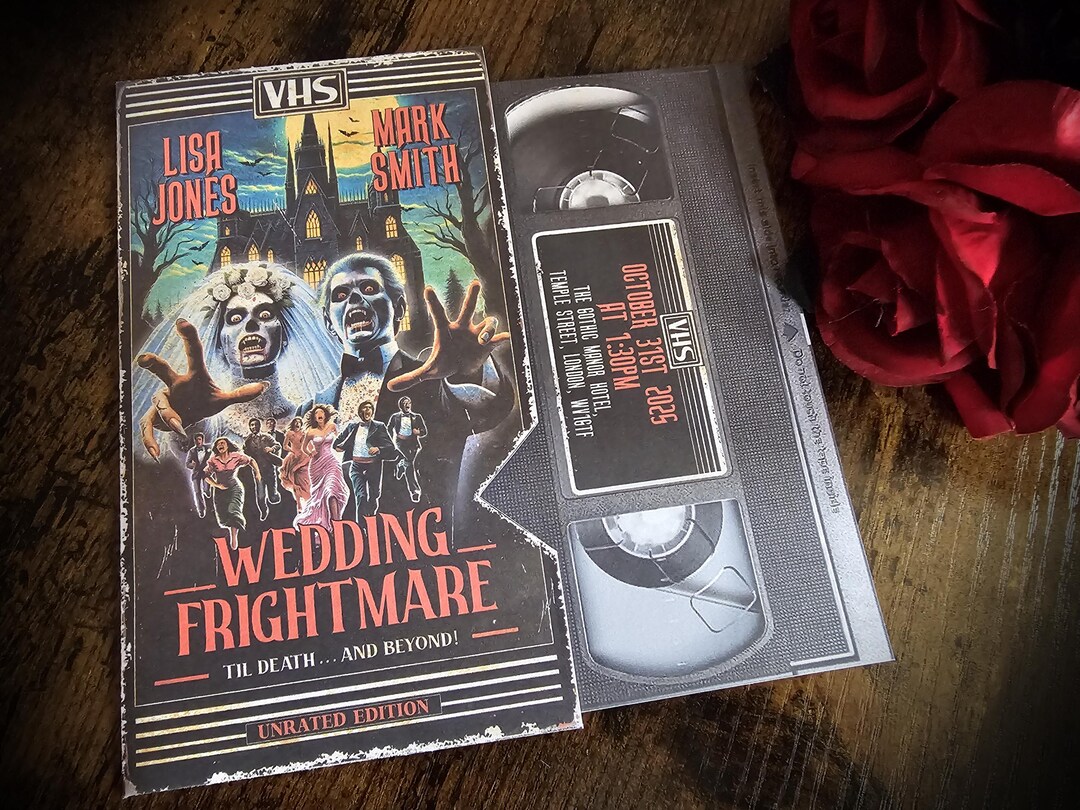Personalised 1980's Vampire Horror Movie VHS Tape Inspired Wedding ...