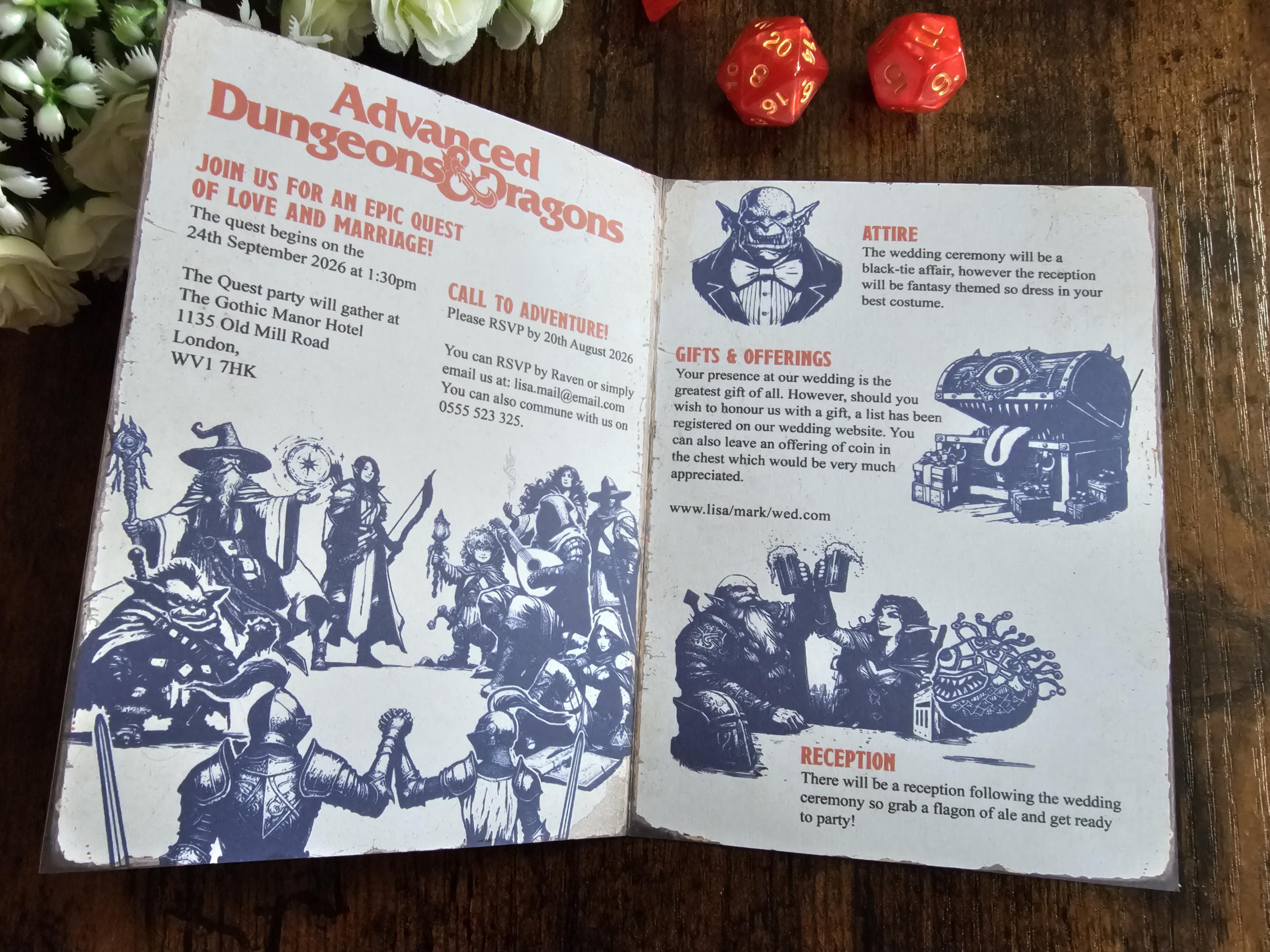 Personalised Dungeons and Dragons, Dnd Wedding Invitation With Guest ...