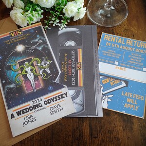 Personalised Retro Sci-fi, Space VHS Tape Inspired Wedding Invite ...