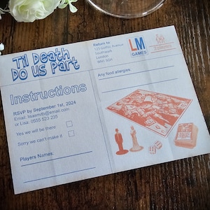 Personalised Tabletop Halloween Board Game, Wedding Invite, Invitation ...