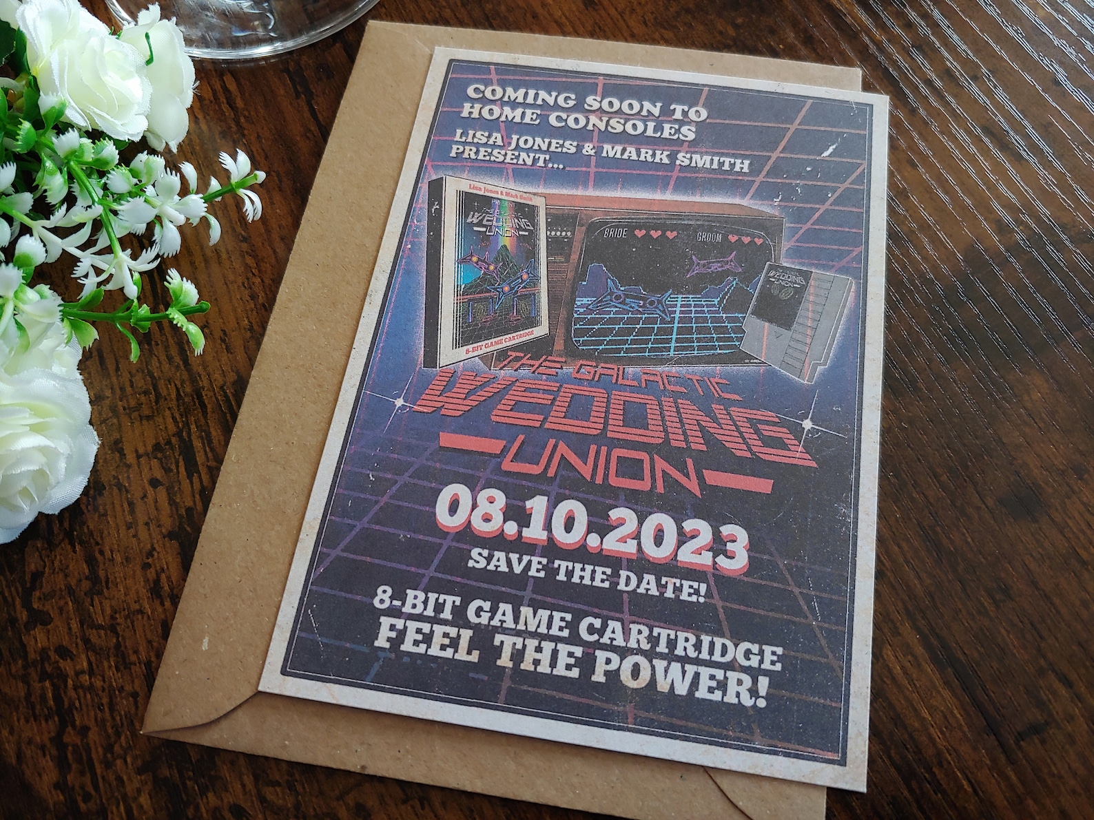 Personalised Retro Classic Video Game Shooter Wedding Invite ...