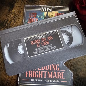 Personalised 1980's Vampire Horror Movie VHS Tape Inspired Wedding ...