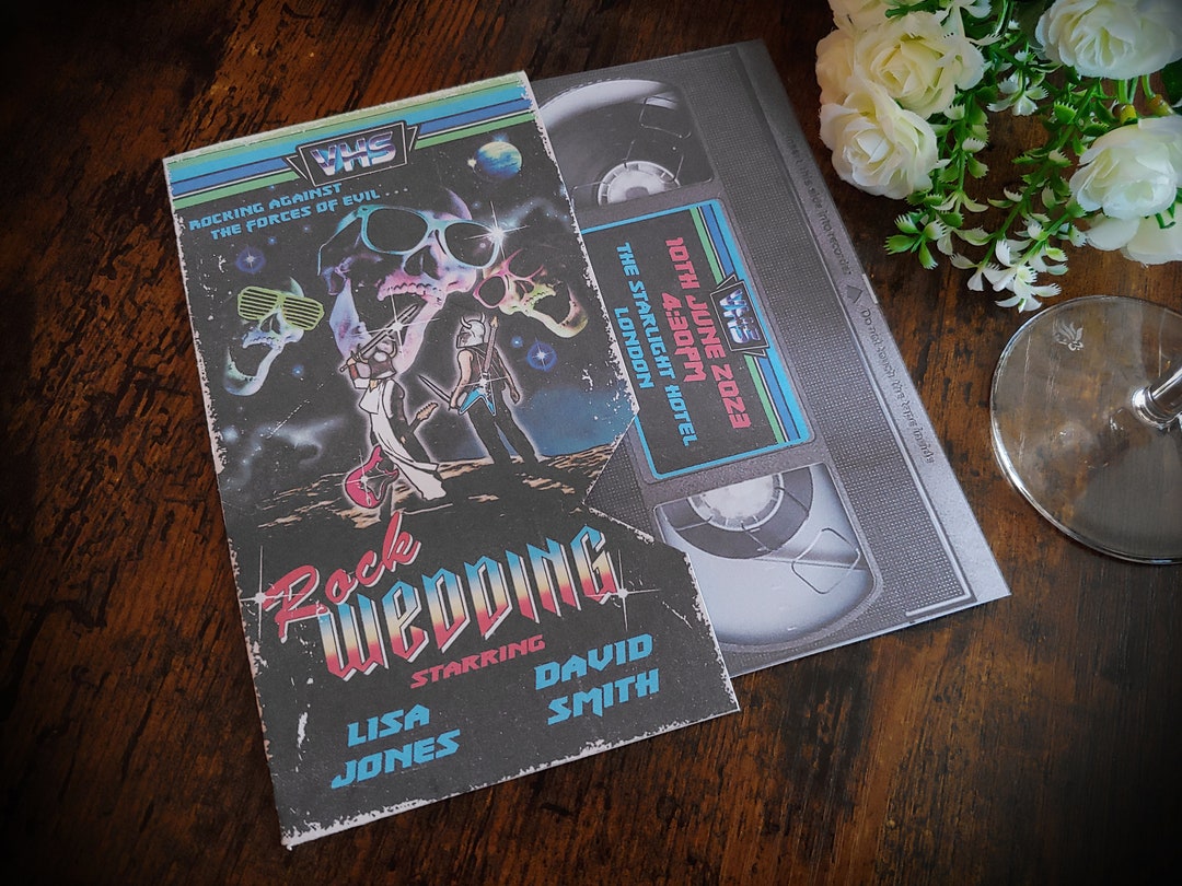 Personalised 80's Rock Sci-fi Fantasy Movie VHS Tape Inspired Wedding ...