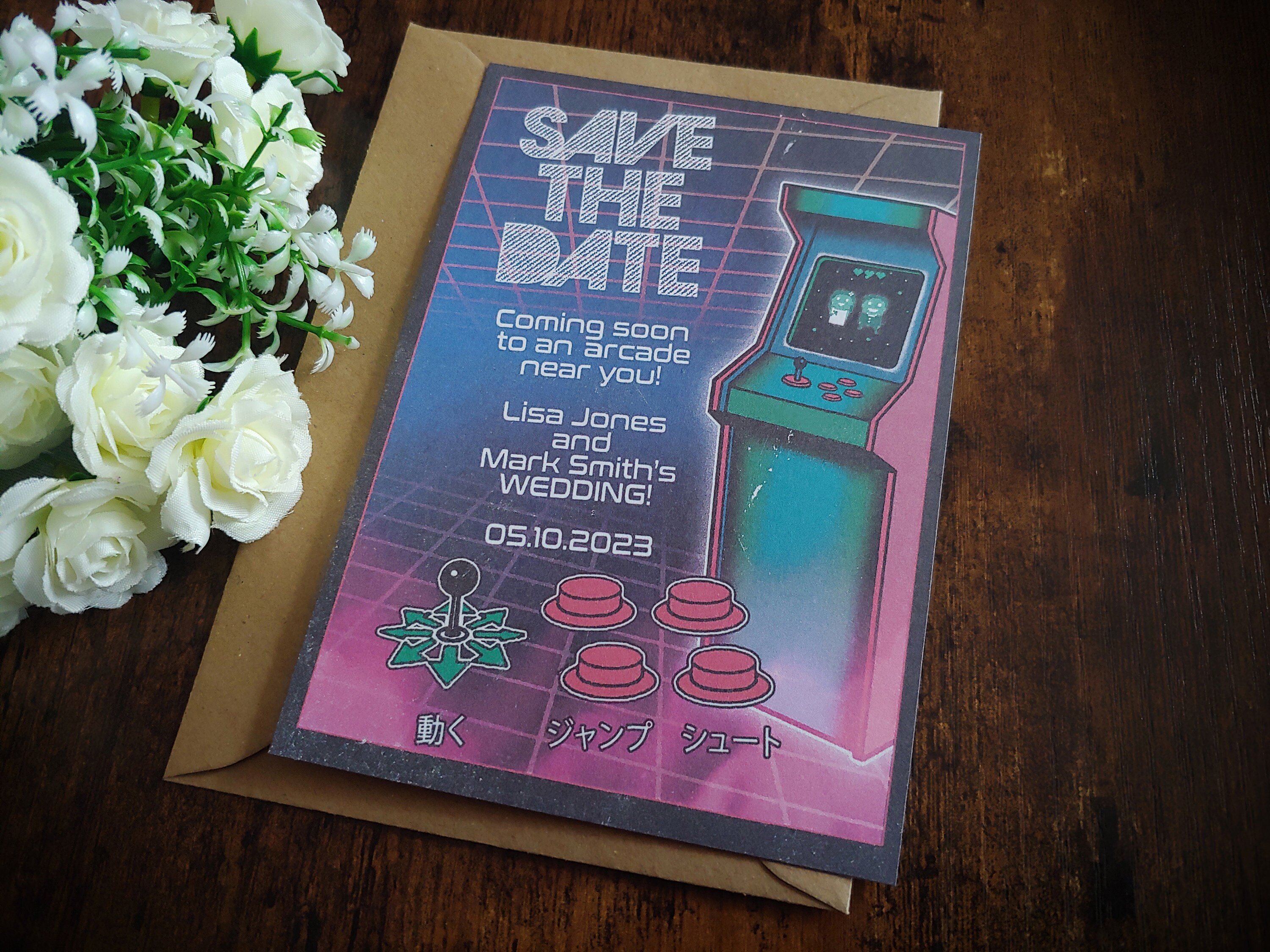 Personalised 80's Retro Arcade, Video Game Wedding Invite, Invitation ...
