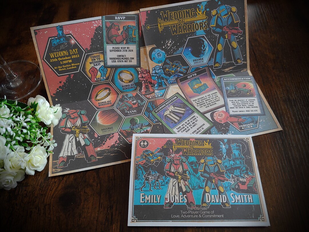 Personalised Sci-fi, Tabletop Fantasy Board Game, Wedding Invite ...