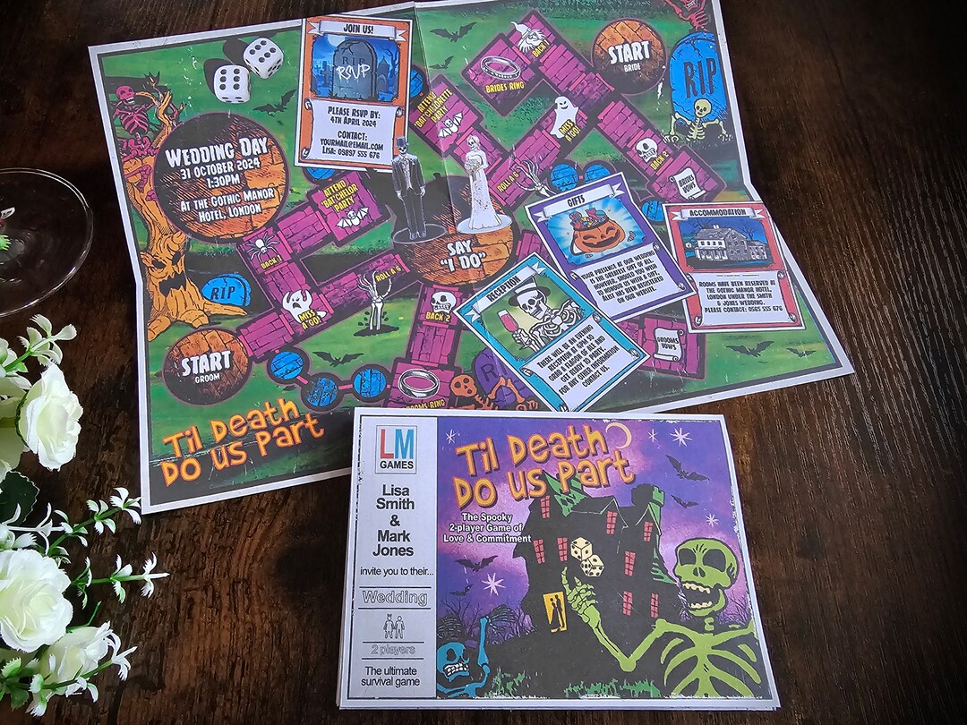 Personalised Tabletop Halloween Board Game, Wedding Invite, Invitation ...