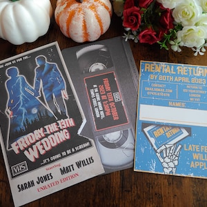 Personalised 80's Halloween Horror Movie VHS Tape Inspired Wedding ...