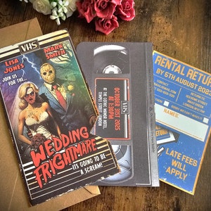 Personalised 1980's Horror Movie VHS Tape Inspired Wedding Invite ...