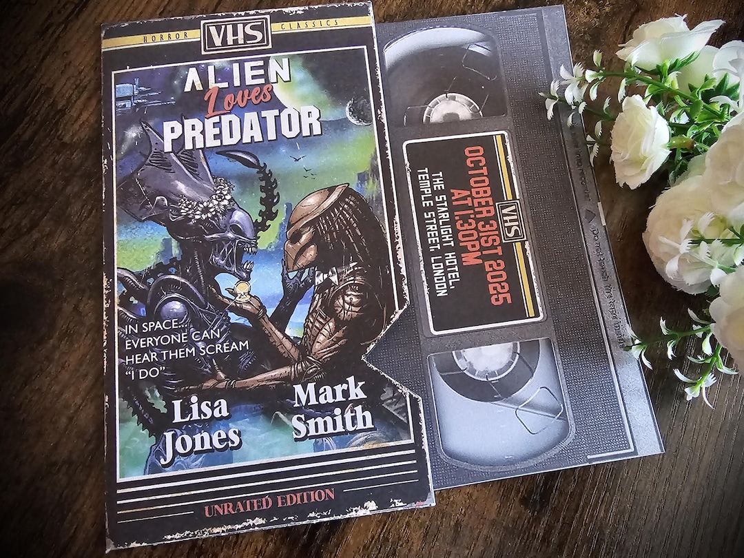 Personalised 1980's Sci-fi Alien Horror Movie VHS Tape Inspired Wedding ...
