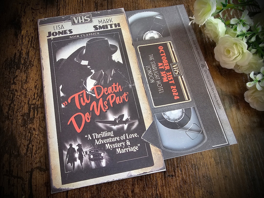 Film Noir VHS Tape Wedding Invitation: Personalized Movie Theme - Etsy
