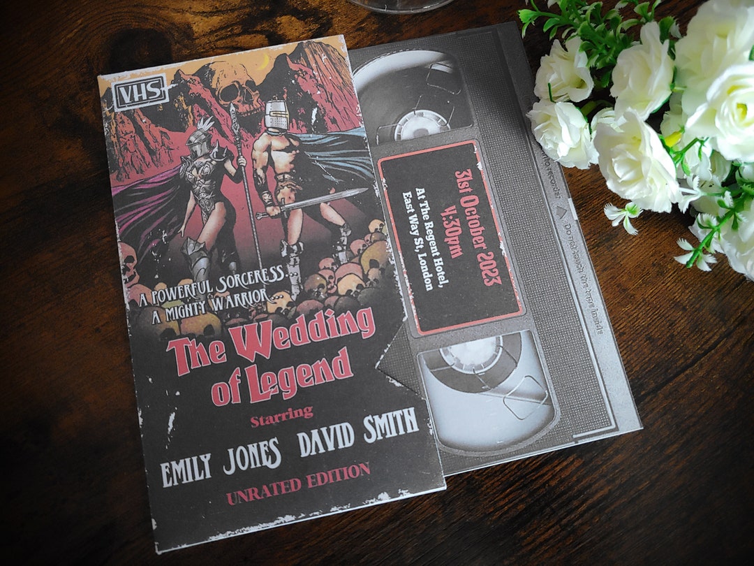 Personalised Fantasy Sword & Sorcery Movie VHS Tape Inspired Wedding ...