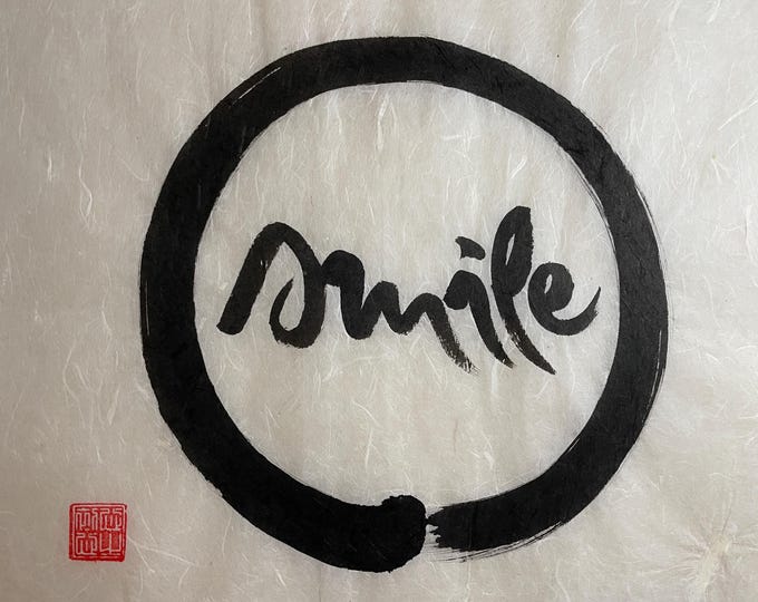 SMILE | in Enso Zen-circle Buddhism | Zen Buddhist Wall Art Decoration ...