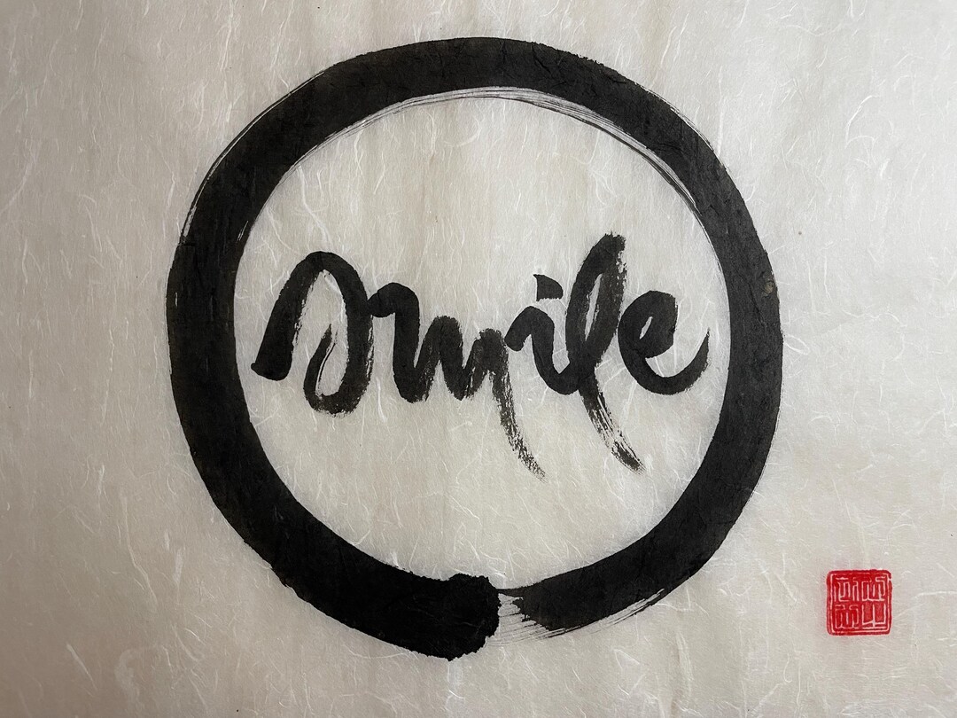 SMILE | in Enso Zen-circle Buddhism | Zen Buddhist Wall Art Decoration ...
