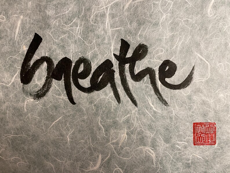 BREATHE | Thích Nhất Hạnh Quote | Hand-painted Calligraphy | Plum ...