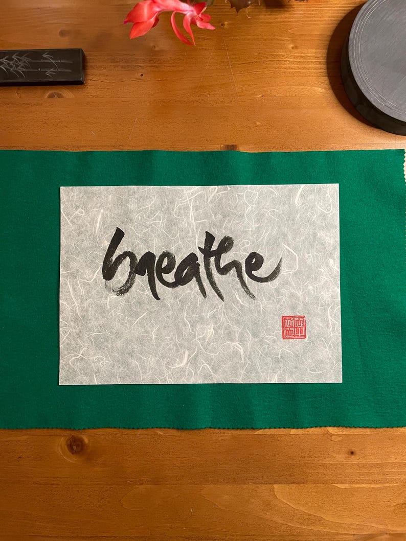BREATHE | Thích Nhất Hạnh Quote | Hand-painted Calligraphy | Plum ...