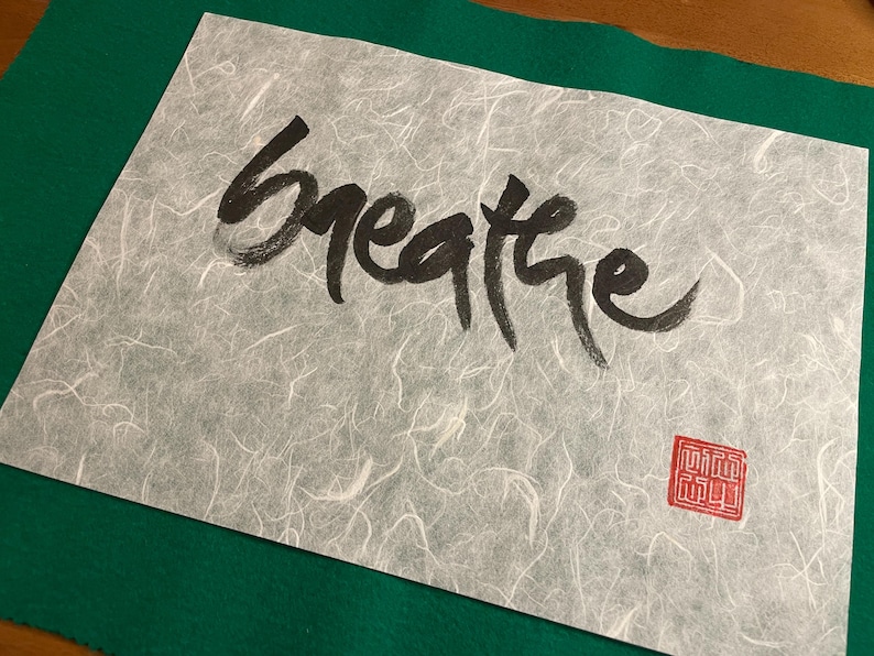 BREATHE | Thích Nhất Hạnh Quote | Hand-painted Calligraphy | Plum ...